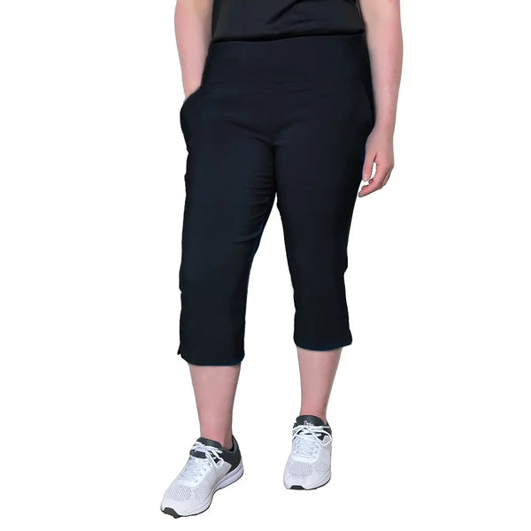 Bowlswear Australia Ladies Stretch Pedal Pusher BA Logo - Black | Bowls ...