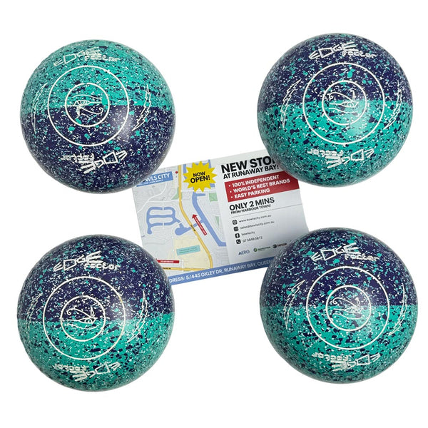 Edge (Pre-Owned) Factor Lawn Bowls Size 4 Heavy Gripped - Purple/Teal ...